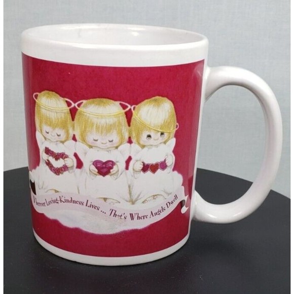 Hallmark | Dining | Vintage Rare Red Valentine Hallmark 3 Angels Coffee ...